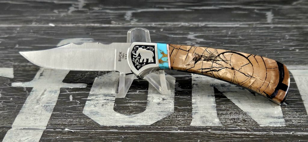 Customized Buck Knife 152 Ranger Woolly Mammoth Cross Cut - Stone ...